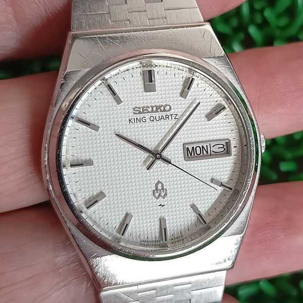 RARE VINTAGE SEIKO KING QUARTZ 5856-8070 KANJI & ORIGINAL DIAL JAPAN ...