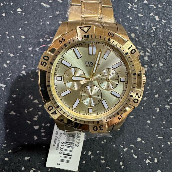 Fossil Garrett Chronograph Quartz Gold Dial Men's Watch | WatchCharts ...