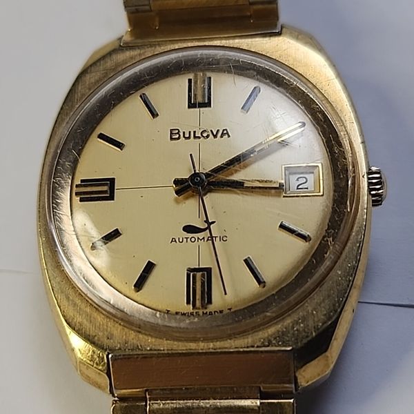 1971 Vintage Bulova Golden Clipper Whale Automatic Watch 34mm Date ...