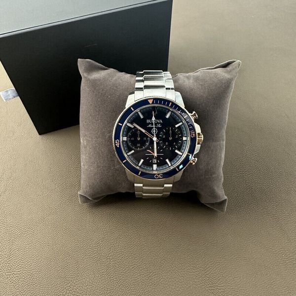 Bulova 98B301 Men's Marine Star/Blue Dial Chronograph Quartz Watch 45mm ...