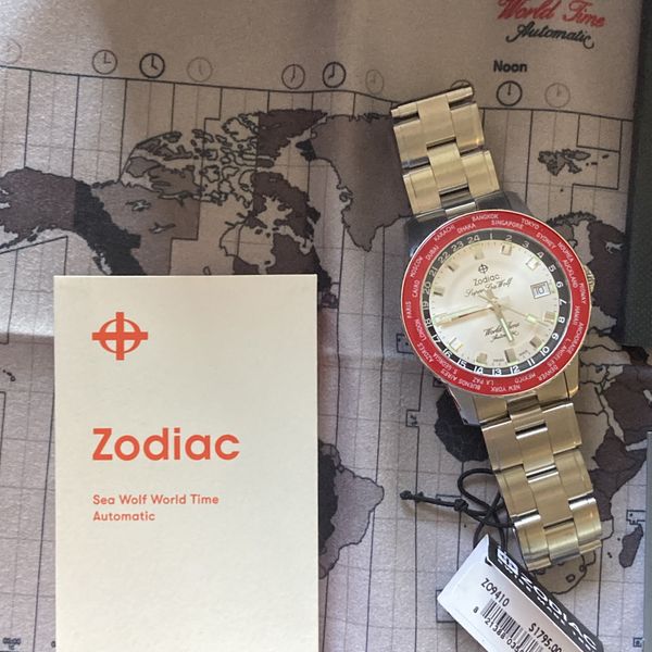 [$1,350 USD] FS: Zodiac Super Sea Wolf World Time GMT Red Bezel Limited ...