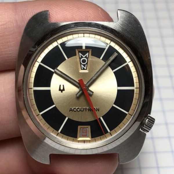 Vintage 1970 Bulova Accutron BULLSEYE UP/DOWN 2182 Tuning Fork Men's ...