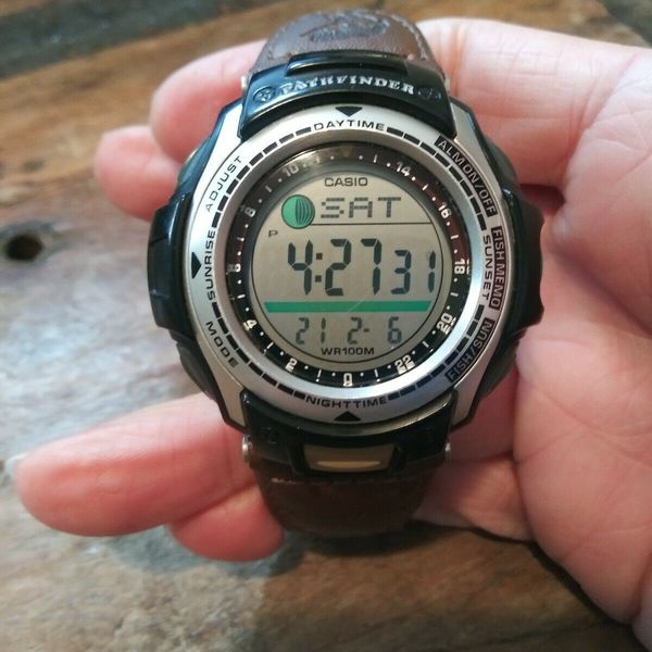 Casio Pathfinder PAS-400b Hunting Fishing Moonphase Alarm Chrono Mens ...