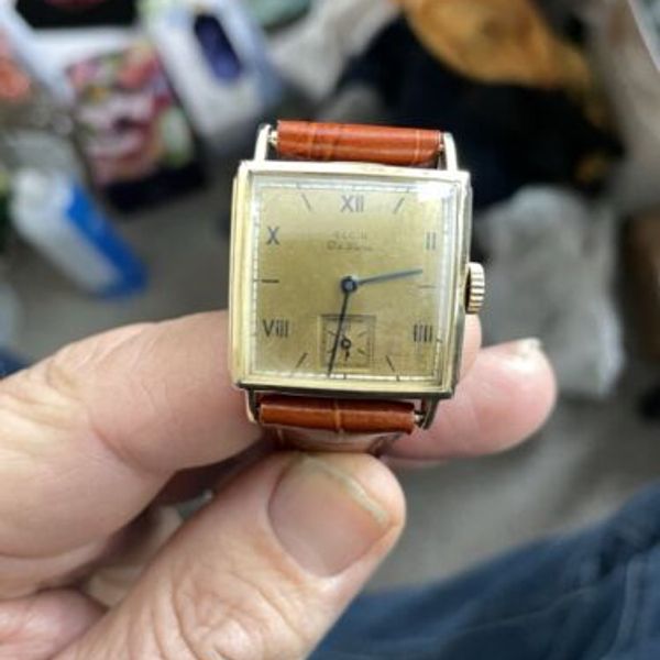 Vintage 1946 Lord Elgin 555 Manual Wind 10k GF Men's Rectangular Tank ...