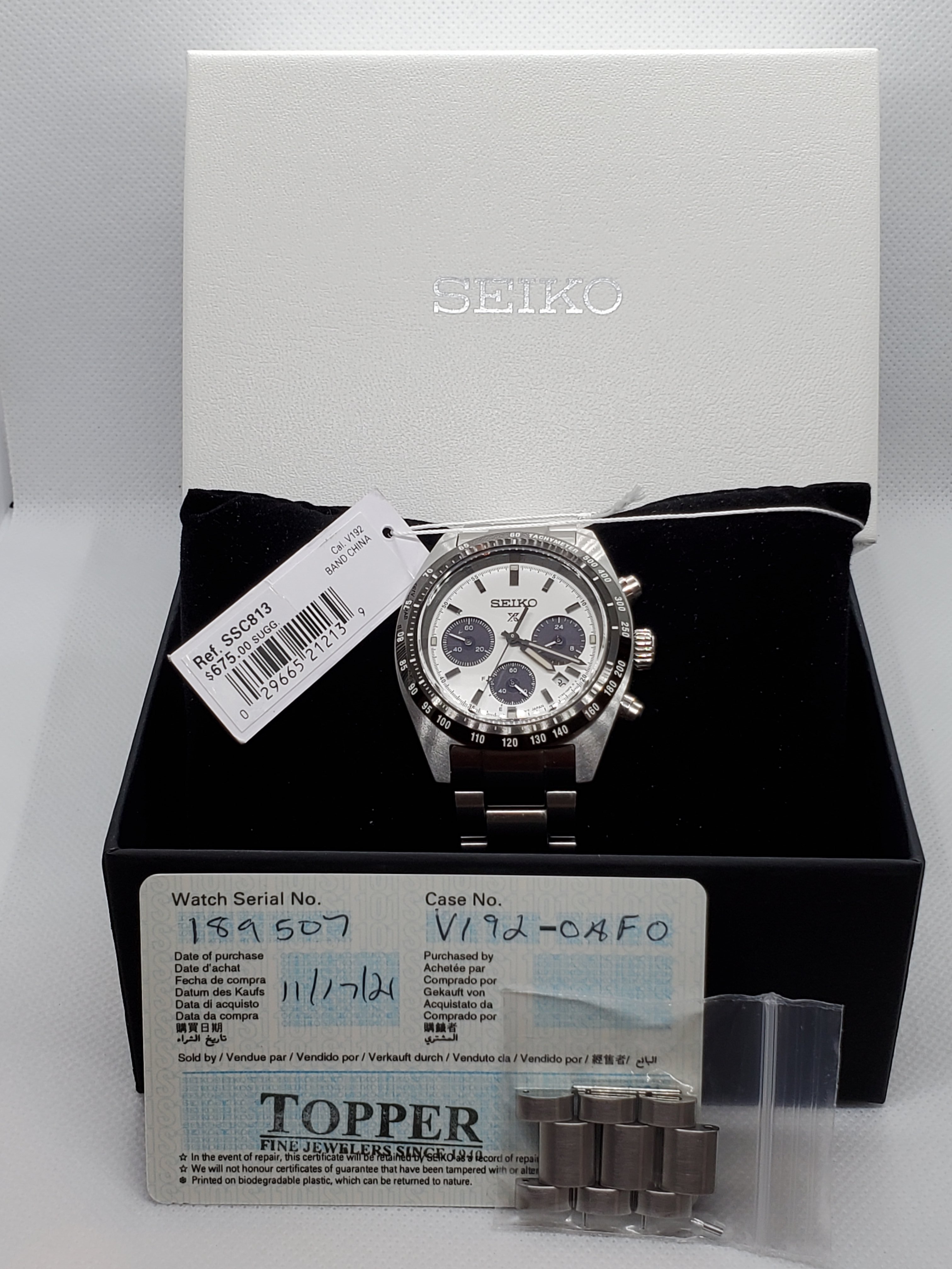 [$625 USD] Seiko ssc813 "Seitona" Prospex Solar Panda Chronograph ...
