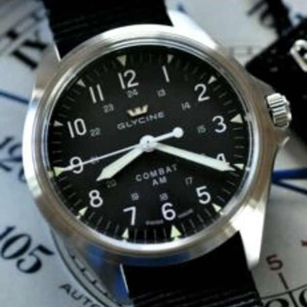 Glycine Automatic Combat Watch GL0239 Military Black Dial NEW in Box ...