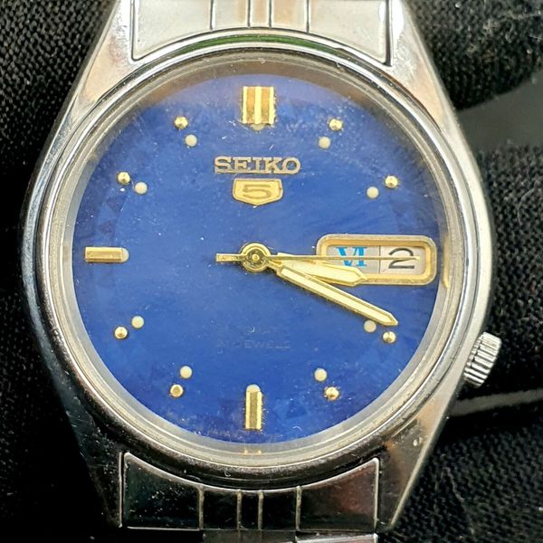 Vintage Of Seiko 5 Automatic Blue Dial Beautiful Japan Made Men Wrist ...