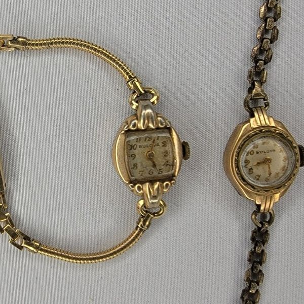 Vintage Watch Lot Quartz Mechanical Bulova Swiss Gold Plate For Parts ...