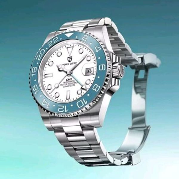 Pagani Design GMT Automatic Watch Light Blue Bezel New 1662 ...