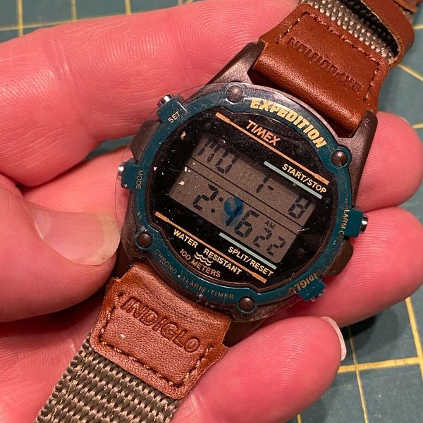 Vintage TIMEX EXPEDITION INDIGLO 745 Chronograph Timer Alarm Watch New Battery | WatchCharts ...