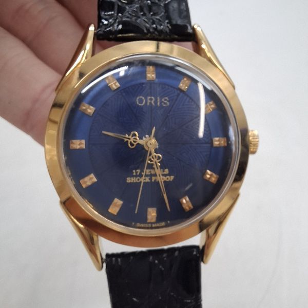 Vintage Oris Watch â 17 Jewel Swiss Manual Wind, 35mm Blue Dial | WatchCharts Marketplace