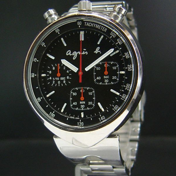 Vintage Seiko Agnes b Bullhead Chronograph Quartz Men's Watch V655 ...