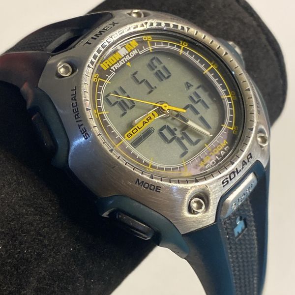 Timex Ironman Triathlon Indiglo Solar Power WR 100M 50 Lap Men's Watch ...