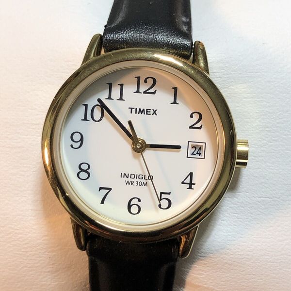 Timex Indiglo Backlight 25mm Womenâ s Watch WR30M Gold Tone W/Date New ...