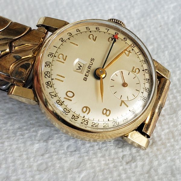 Vintage Swiss Made Benrus Double Date Hand Wind Men's Watch "Super ...