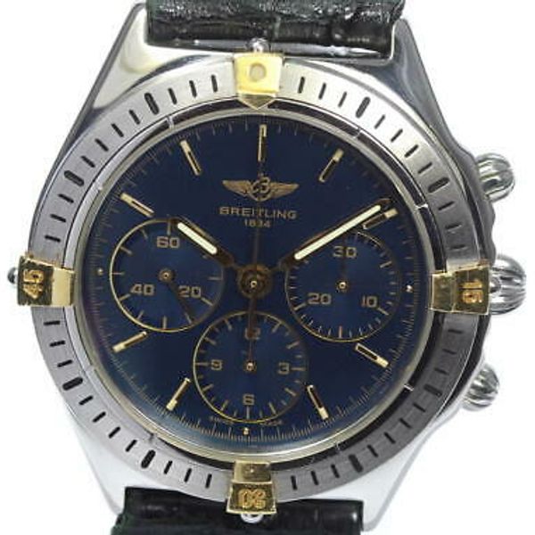 BREITLING Callisto B11045 Lemania blue Dial Hand Winding Men's Watch ...