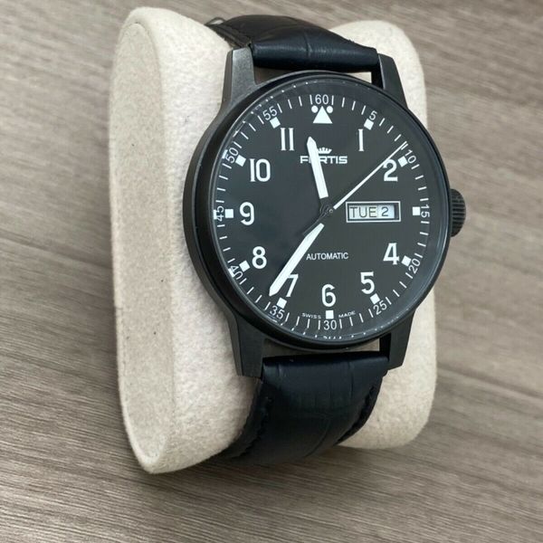 Used Fortis Flieger Pilot 25 Jewels Automatic Black Dial Men's Watch ...