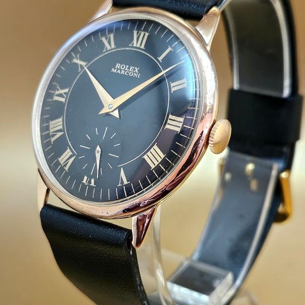 VINTAGE & FINE ROLEX MARCONI MANUAL HAND WINDING 1950's BLACK DIAL ...
