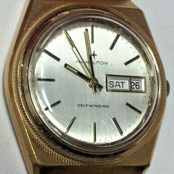 Vintage Hamilton Self-Winding Automatic Gold Plated Date Men's Swiss ...
