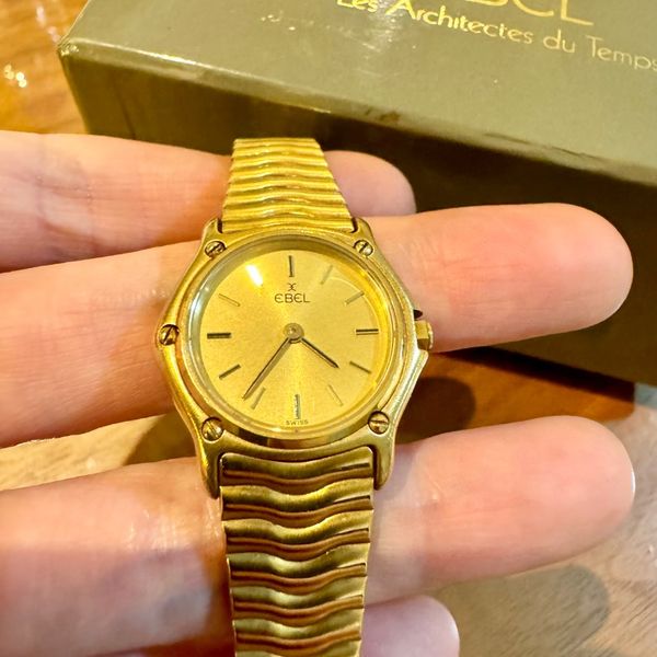 EBEL 18K YELLOW GOLD WAVE WATCH - EXCELLENT VINTAGE COLLECTION ...