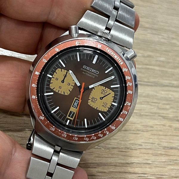 SEIKO BULL HEAD 0040 CHRONOGRAPH AUTOMATIC STEEL VINTAGE WRIST WATCH ...