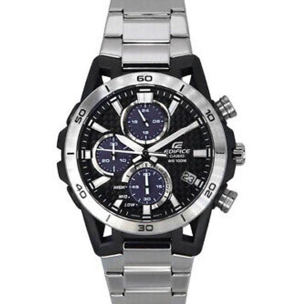 Casio Edifice Chronograph Grey Dial Solar Powered 100M Men's Watch EQS ...