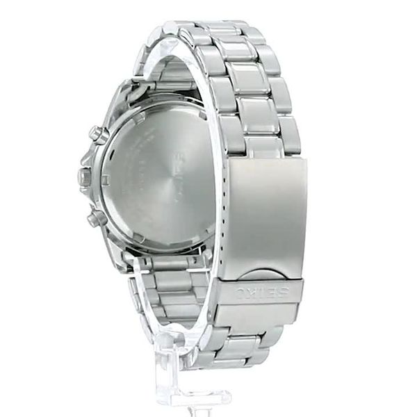 Seiko 'Spirit' Stainless Steel Blue Chronograph Men's Quartz Watch ...