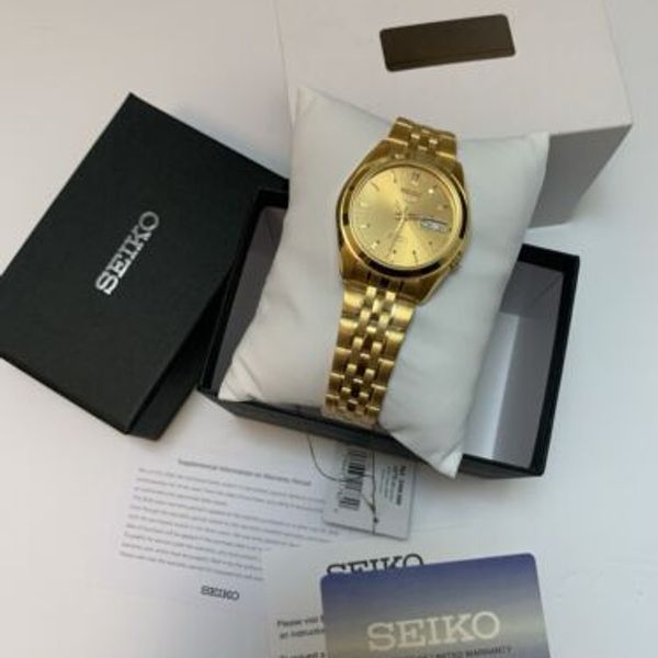 NEW Seiko Series 5 Automatic Gold Dial Men's Watch SNK366 | WatchCharts ...
