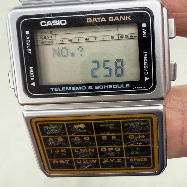 Vintage Casio DBX-600 Databank Digital Watch Japan 563 Telememo Works ...
