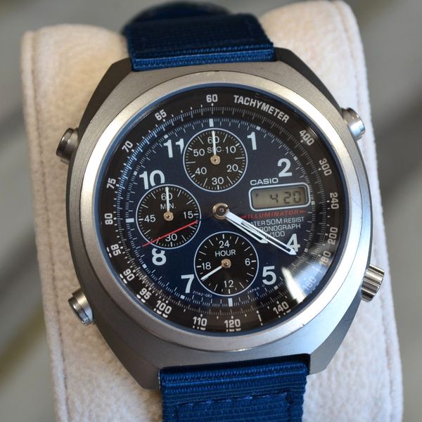 CASIO TIMBER CRUISER: TIC-100 â CUSTOM MIDNIGHT BLUE DIAL â ANA/DIGI ...