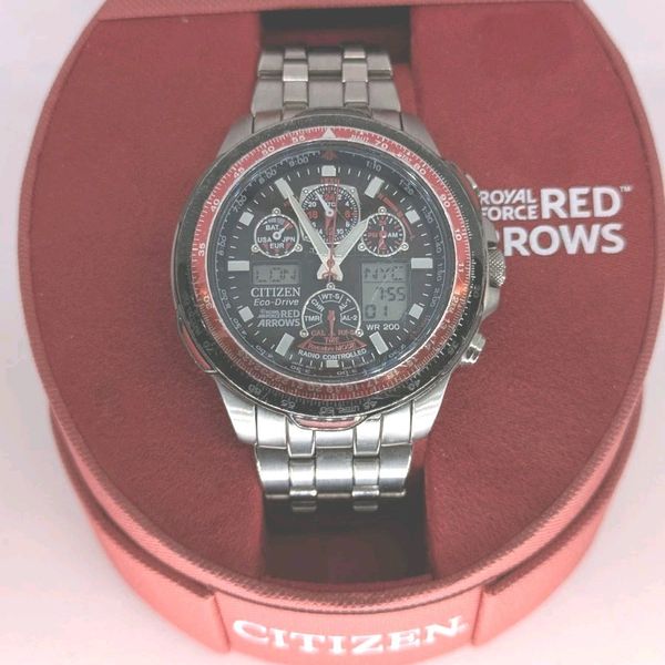 Citizen Skyhawk A-T Red Arrows U600 Black Dial Radio Controlled Wrist ...