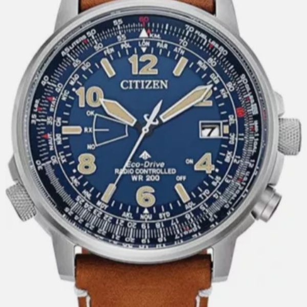 Citizen Eco-Drive Air Skyhawk Promaster Sapphire Blue Dial Leather ...