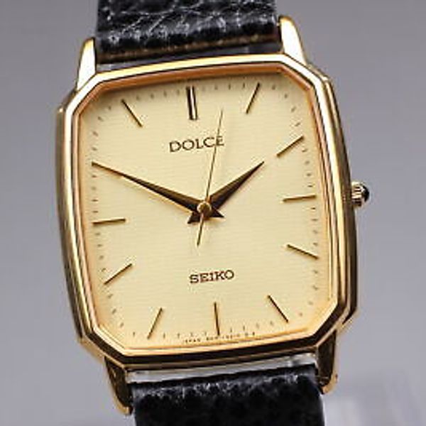 Vintage 1992 [N MINT] SEIKO Dolce 8N41-5160 Gold Quartz Men's Watch from JAPAN | WatchCharts ...