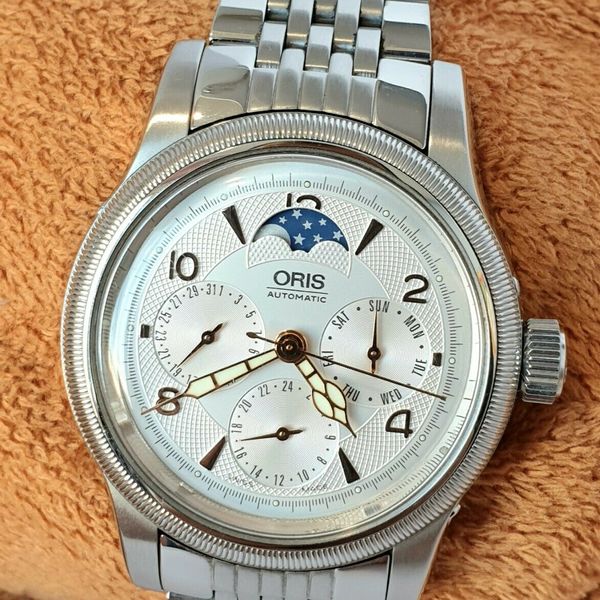 ORIS AUTOMATIC BIG CROWN COMPLICATION MOON PHASE REF 7566 MEN'S WATCH ...