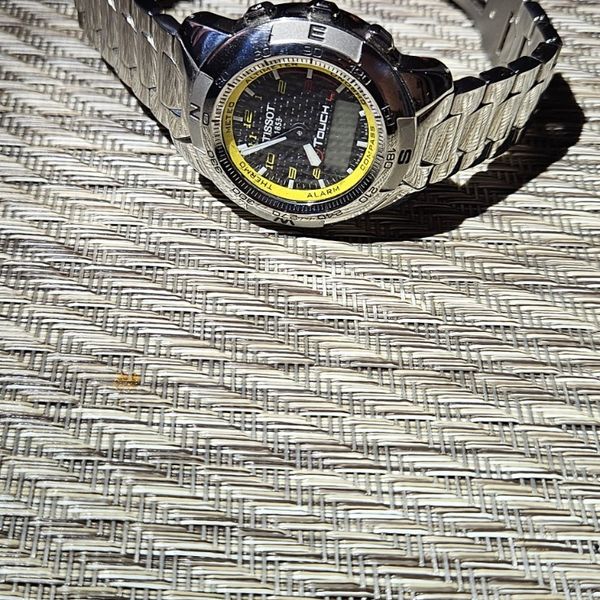 Tissot Nascar T-touch Men's Watch Quartz Black Dial With Rubber Yellow ...