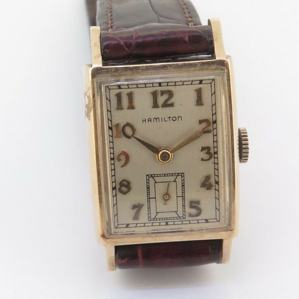 Vintage Hamilton Mens 10K Solid Gold 19J 754 Manual Wind Wrist Watch $1 ...
