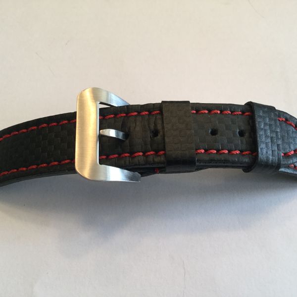 NEW CARBON TX3 STRAPS, BLACK, RED HIGHLIGHTED STITCHING | WatchCharts