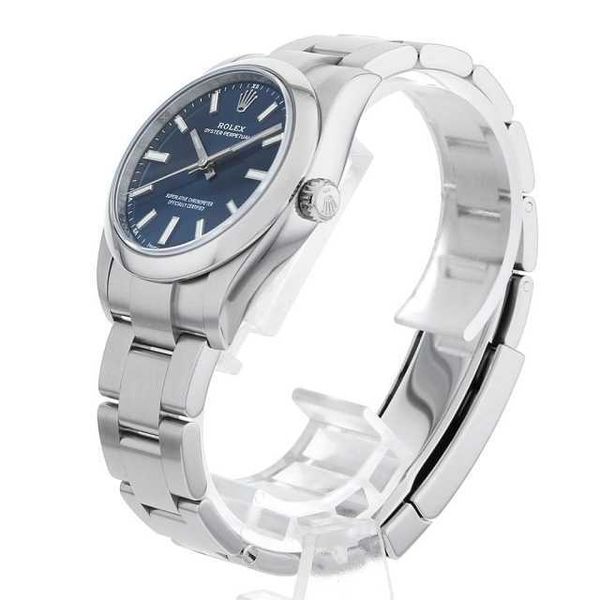 ROLEX Oyster perpetual 124200 Blue bar Random Number second hand mens ...