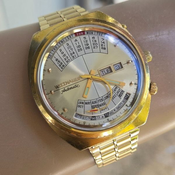 Vintage WITTNAUER 2002 men's watch Perpetual Calendar rocket second ...