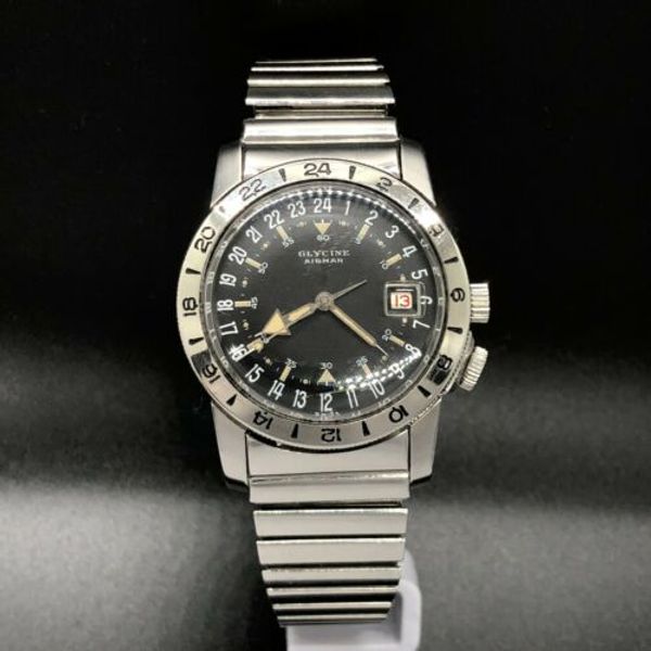 1950's Glycine Airman Automatic Felsa 692 Pilot Military Watch Working ...
