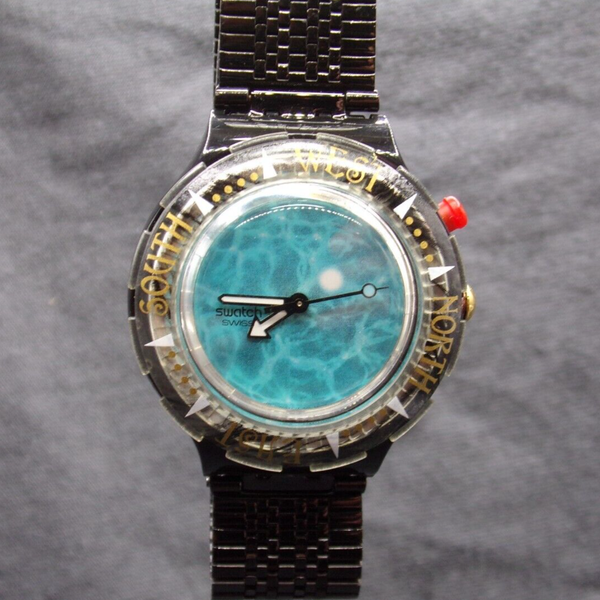 Men's Vintage 1998 SWATCH Diver's Watch w/ Backlight, New Battery ...