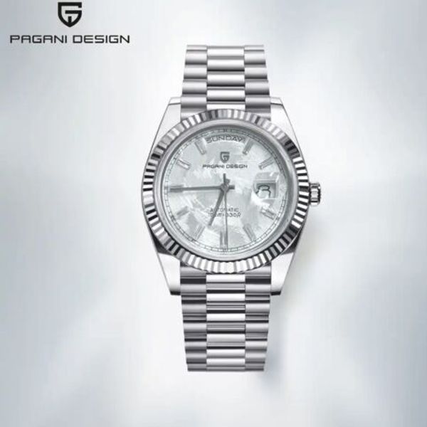 Pagani Design PD-1752 Day/Date 36mm Stainless Steel Watch Meteorite ...