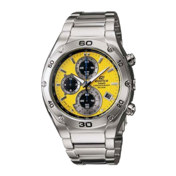 Casio Edifice EF-517D-9A Chronograph Steel Band Yellow Dial Mens Watch ...