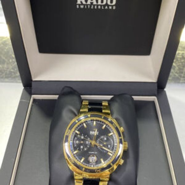 RADO D STAR CHRONOGRAPH AUTOMATIC YG PVD & BLACK CERAMIC MENS WATCH ...