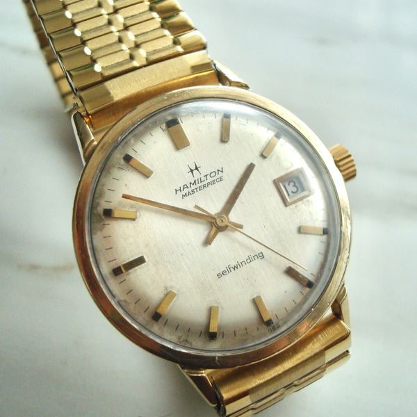 Vintage Self-Winding HAMILTON MASTERPIECE Date Menâ s 10K Gold Filled ...