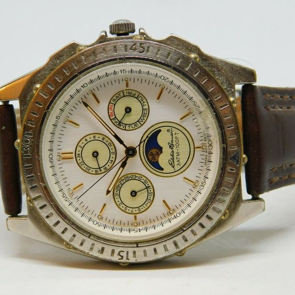 Eddie Bauer 243-4P31 Genuine Leather Quartz Analog Men's Watch ...