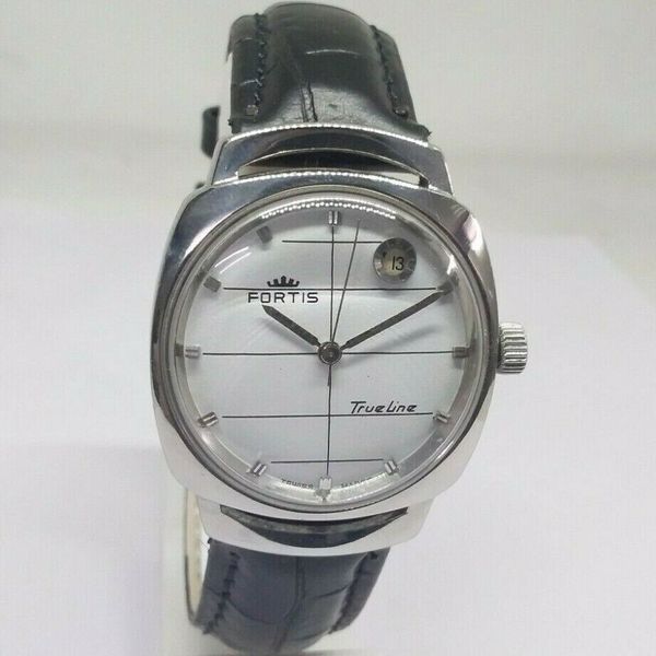 VINTAGE MEN'S FORTIS TRUELINE SWISS MADE WITH DATE AUTOMATIC WORKING ...