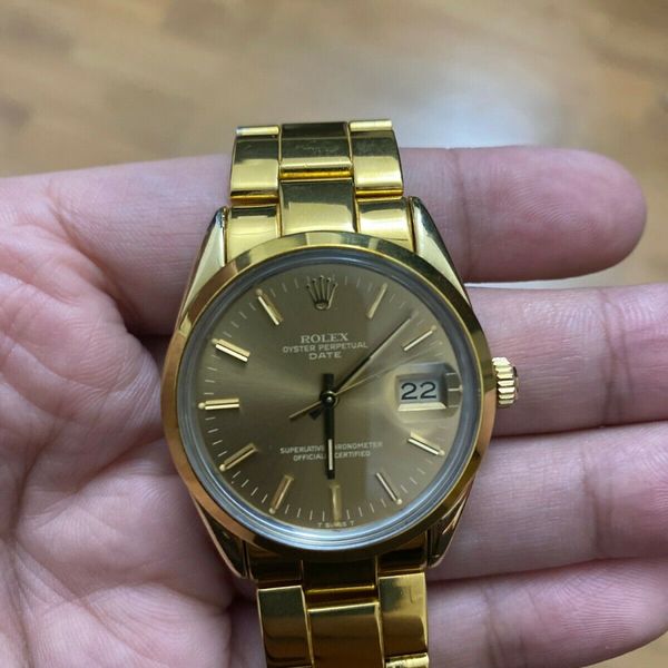 rolex oyster perpetual date 15505 18k gold shell | WatchCharts