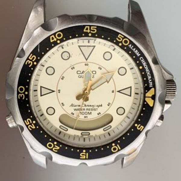 Casio AD-520 388 Module 1302 100M Men's Diver Alarm Chronograph Digital ...