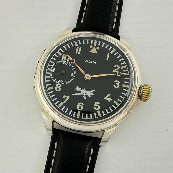 Alfa Laco Aviator Luftwaffe Pilots WWII Vintage 1939-1945 Swiss Silver Men Watch | WatchCharts ...